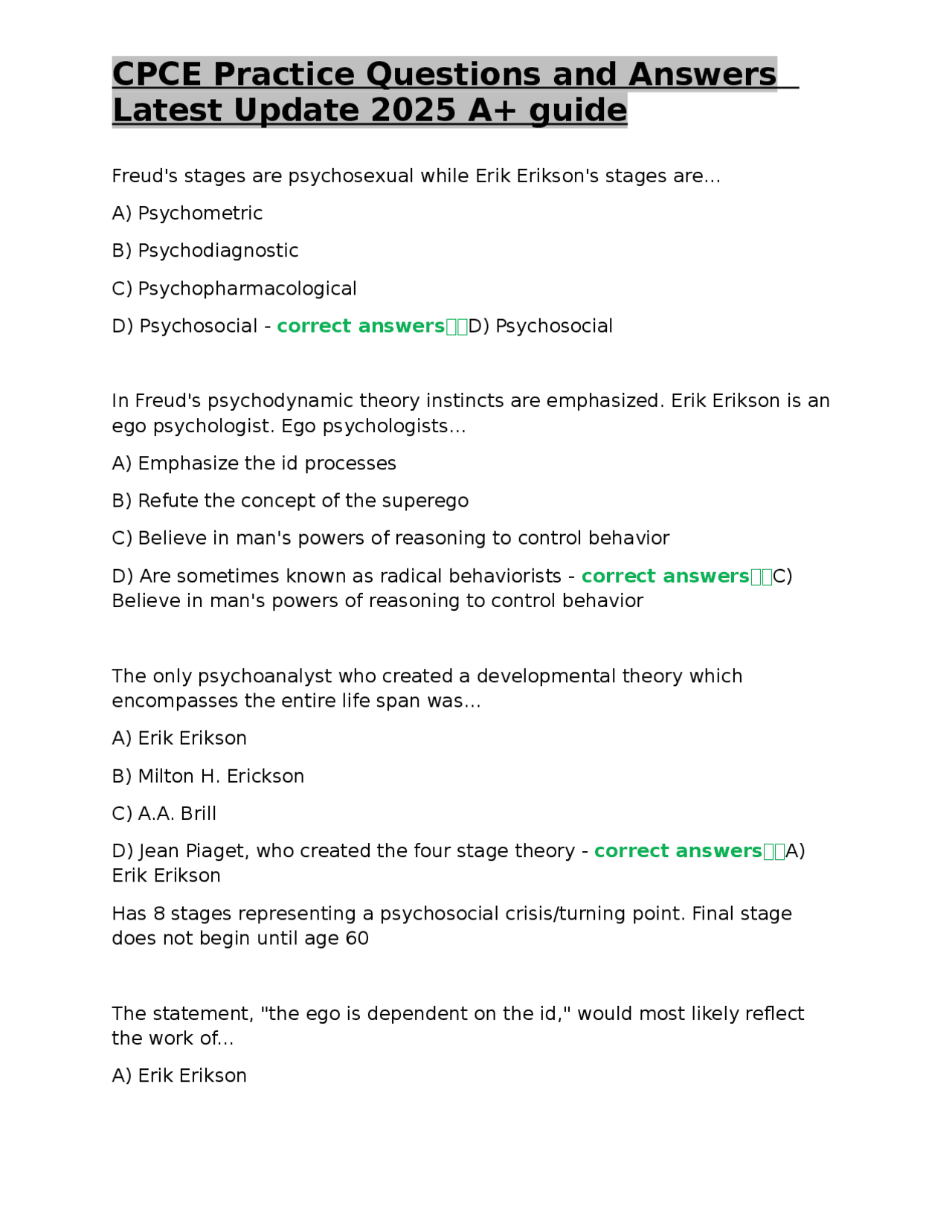 Cpce Practice Questions And Answers Latest Update 2025 A Guide Exams