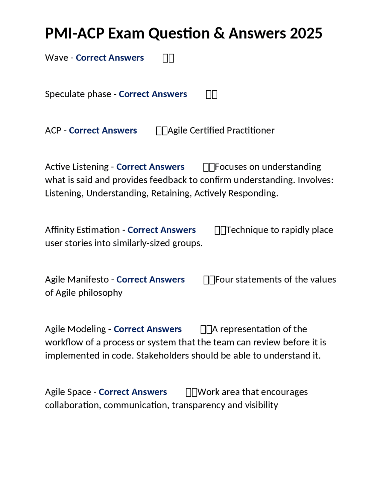 PMI-ACP Exam Questions & Answers: Agile Certified Practitioner | Exams Nursing | Docsity