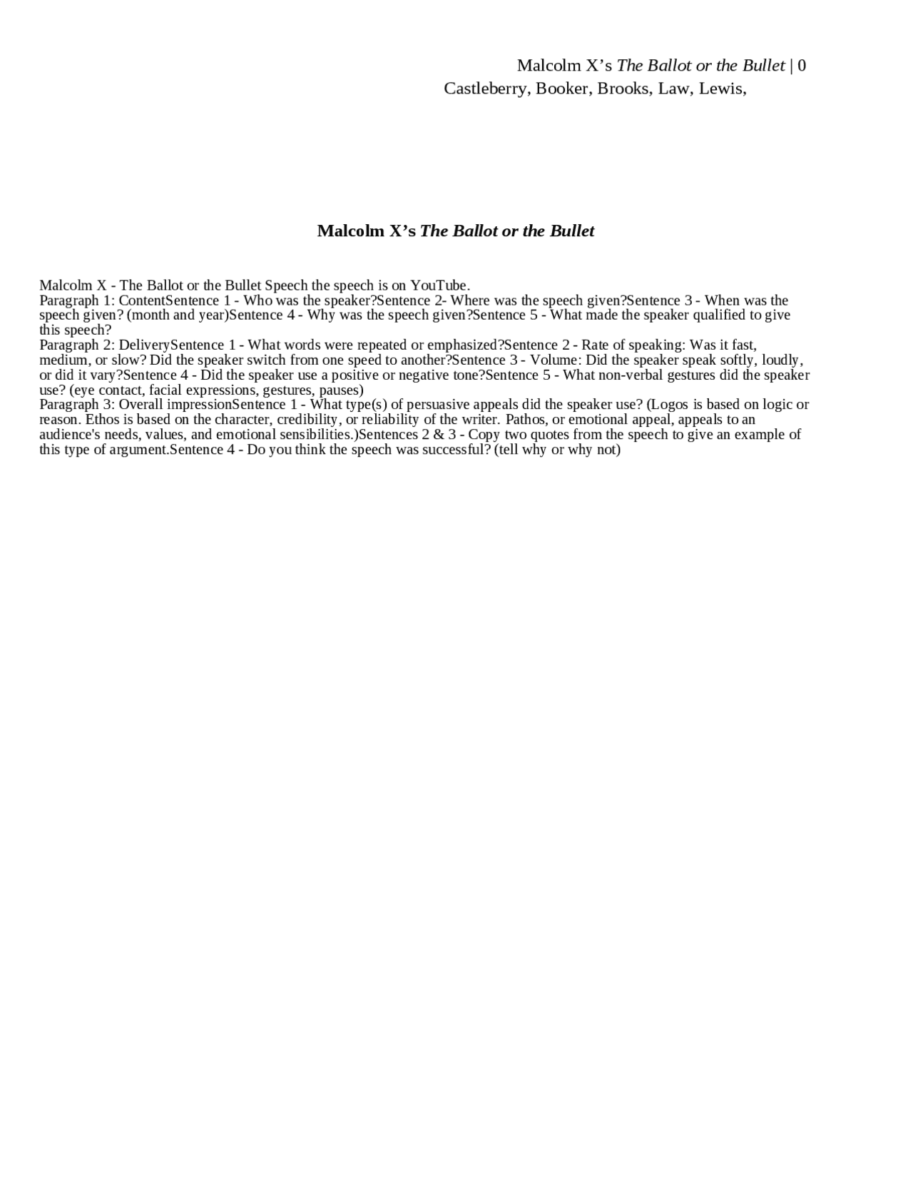 Malcolm Xs The Ballot or the BulletMalcolm X - The Ballot or | Thesis ...