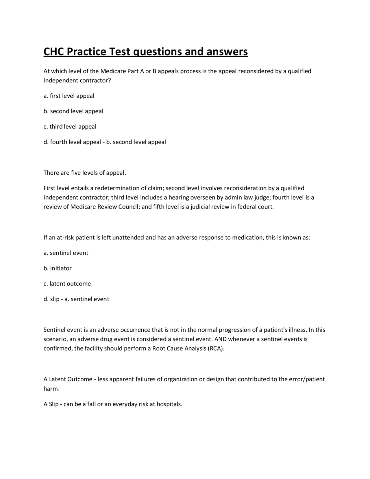 CHC Practice Test Questions and Answers: Healthcare Compliance and ...