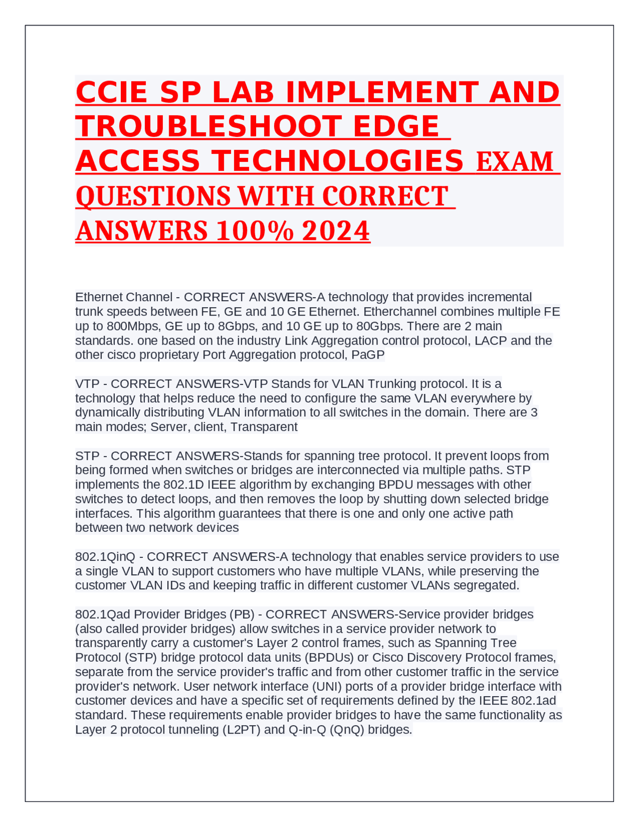 CCIE SP Lab: Edge Access Technologies Exam Questions & Answers | Exams ...