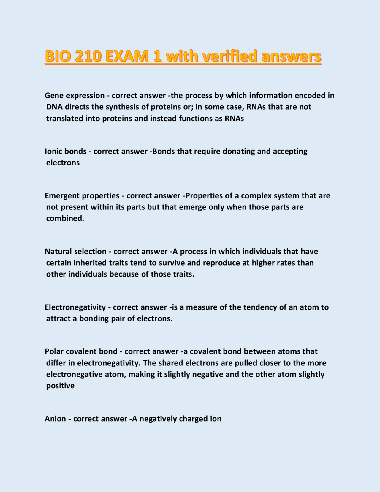 Biology Glossary: Key Terms and Definitions | Exams Biology | Docsity