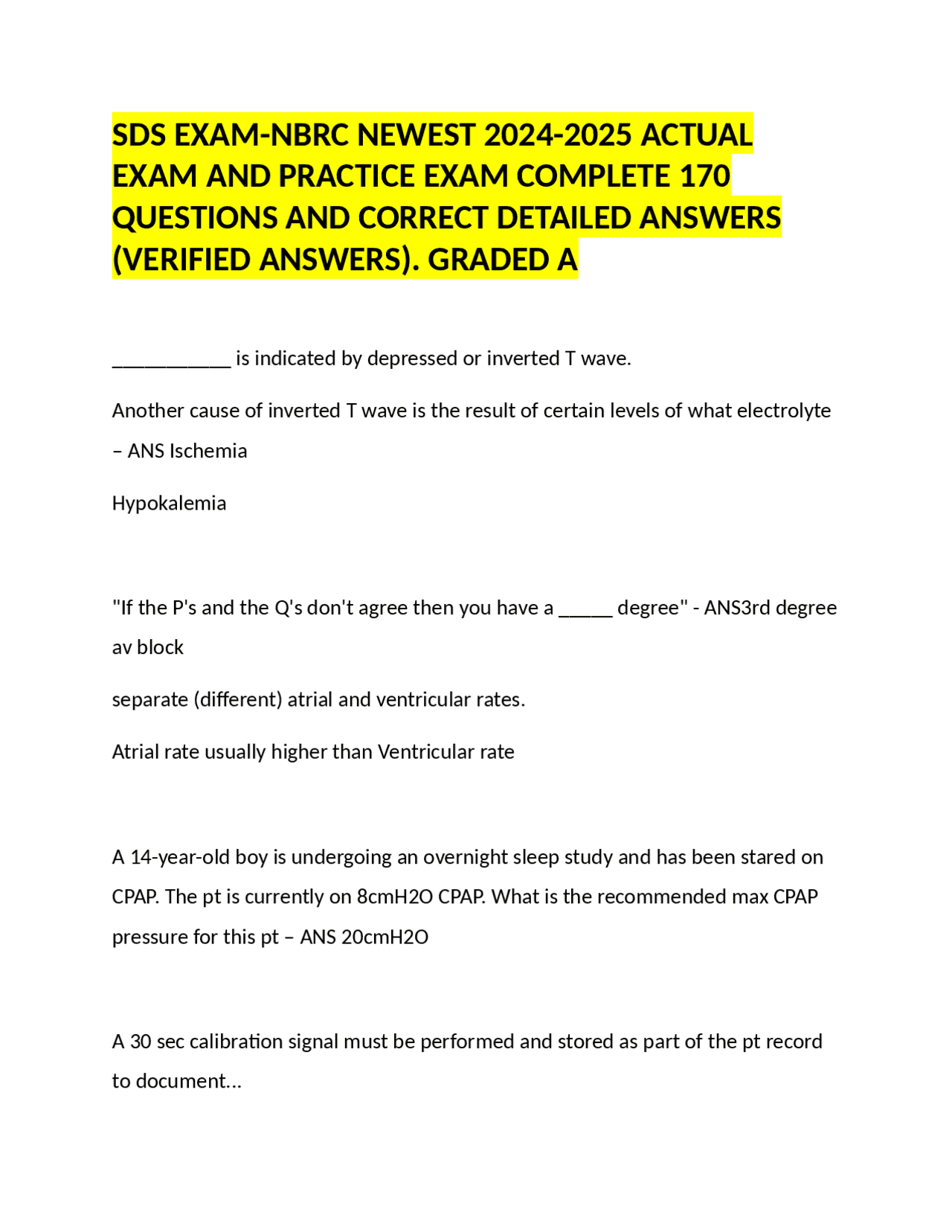 Sleep Study Questions and Answers: A Comprehensive Guide for Students ...