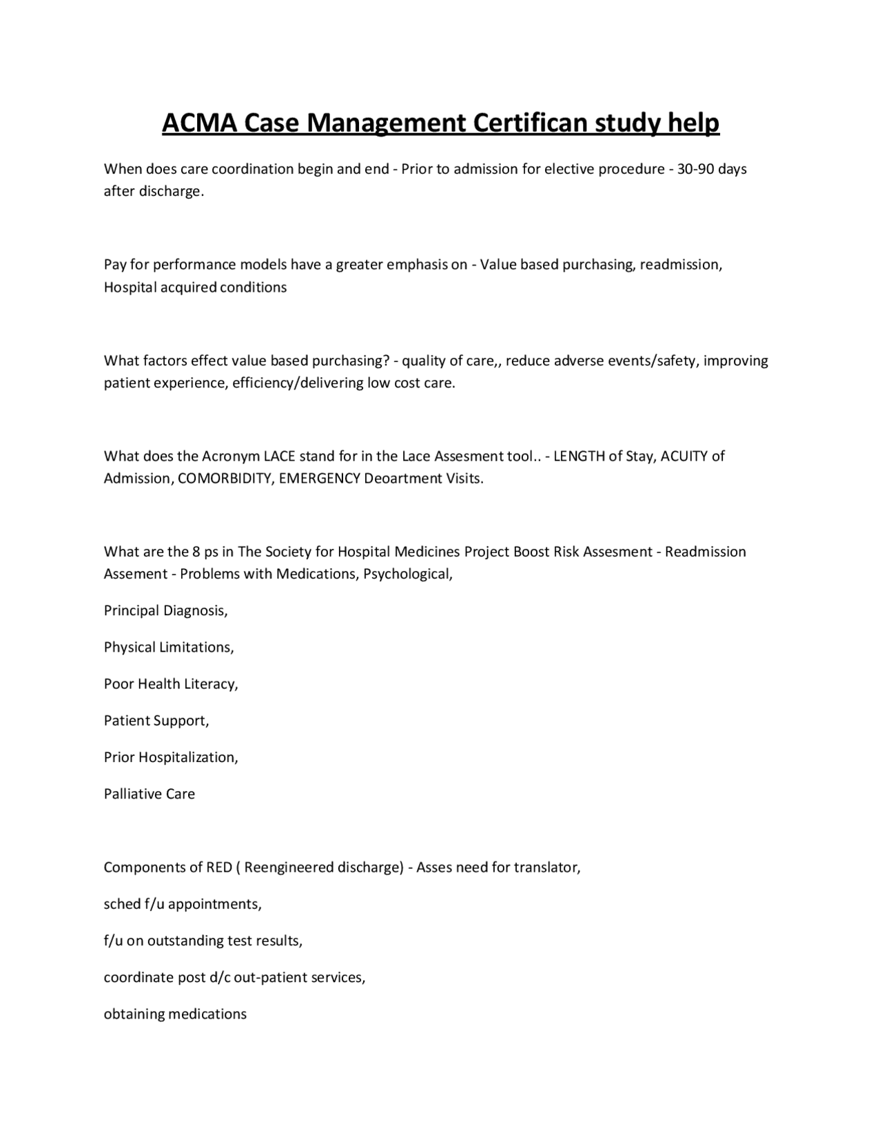 Case Management Certification Study Guide: Key Concepts and Acronyms ...