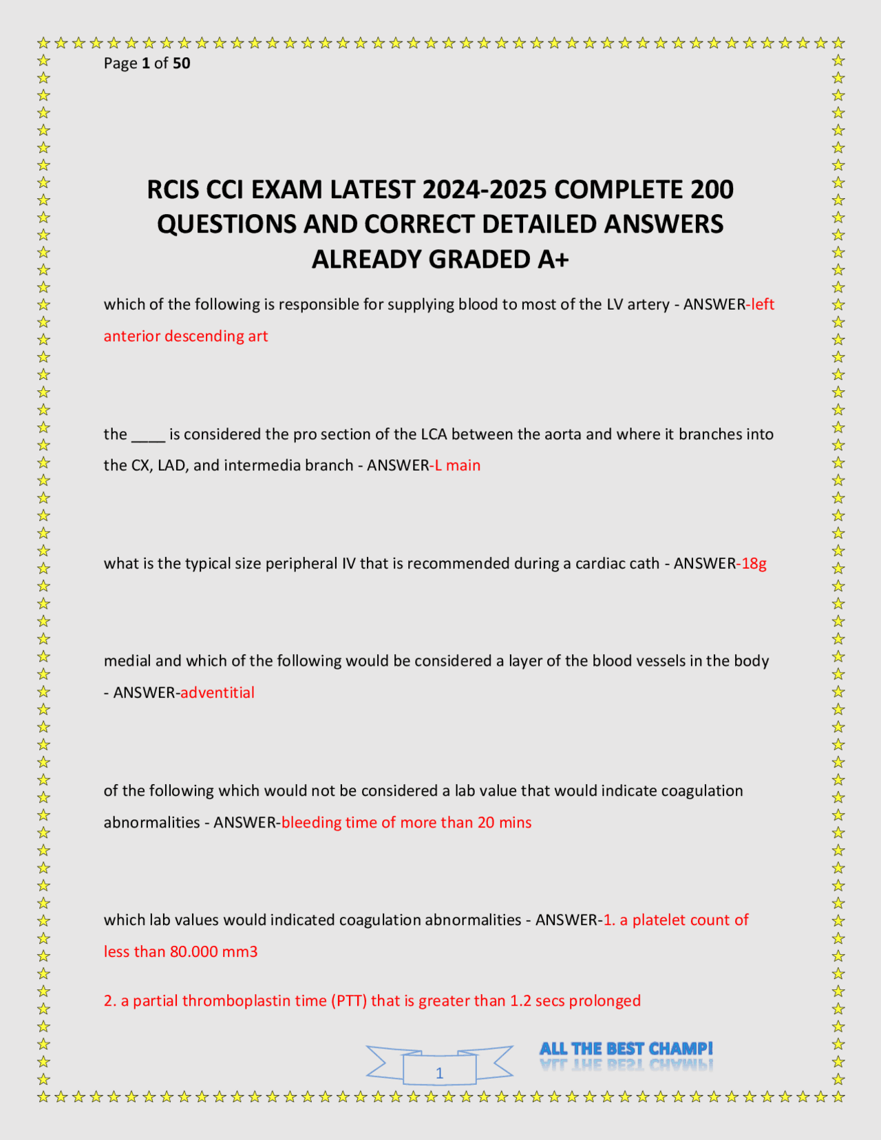 RCIS CCI Exam Questions and Answers: Comprehensive Guide for 2024-2025 | Exams Nursing | Docsity