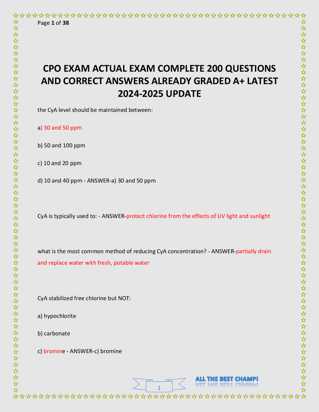 CPO Exam: 200 Questions and Answers - Complete Study Guide for 2024 ...