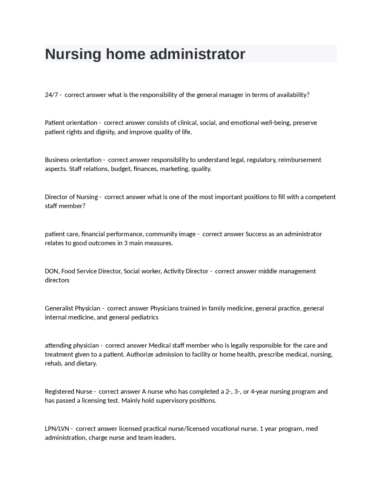 Nursing Home Administration: Key Roles and Responsibilities | Exams ...