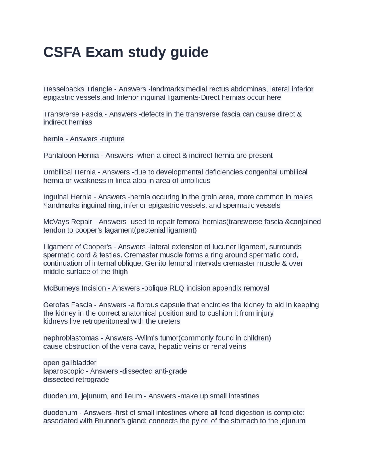 CSFA Exam study guide Questions With 100% Verified Answers | Exams ...