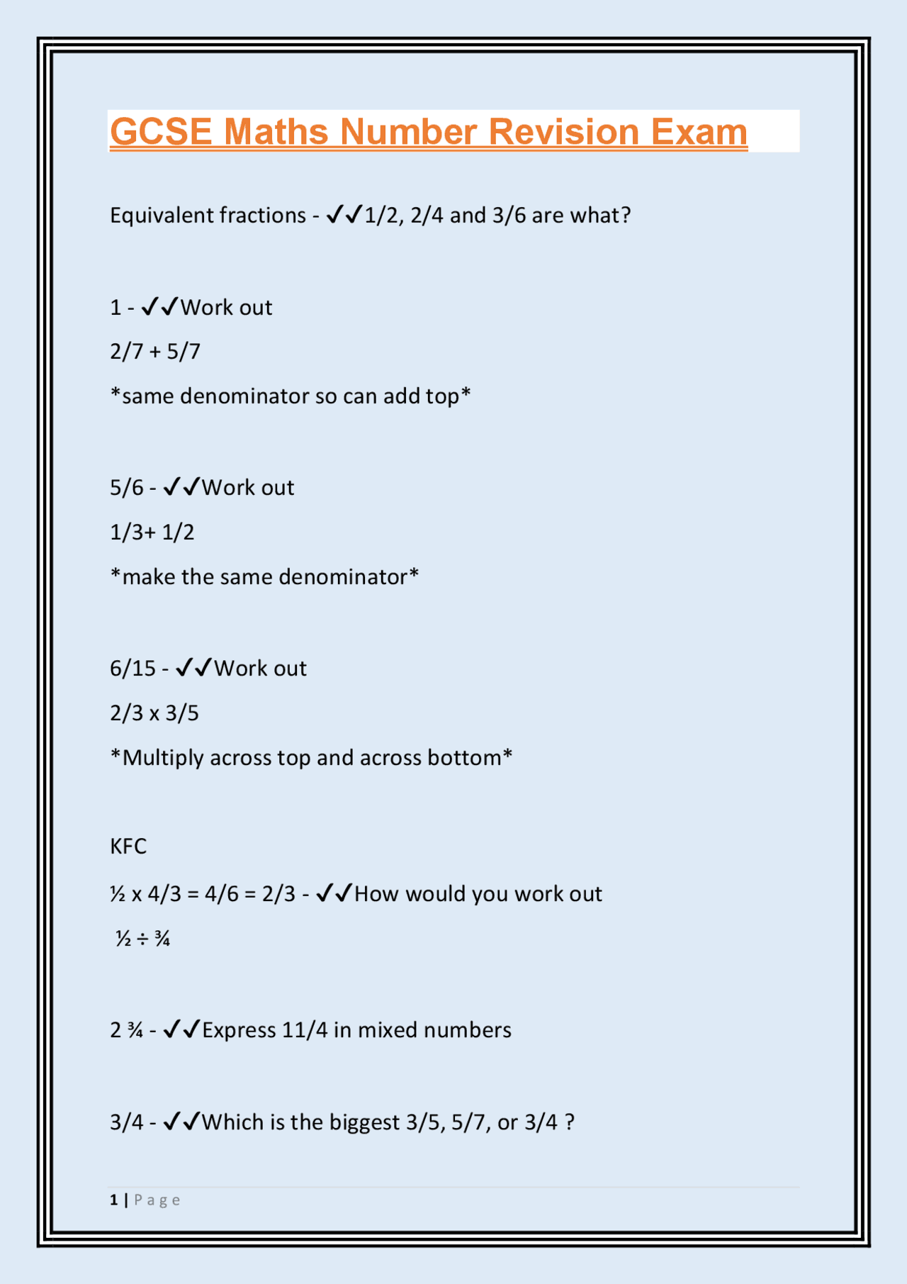 GCSE Maths Number Revision Exam | Exams Trigonometry | Docsity