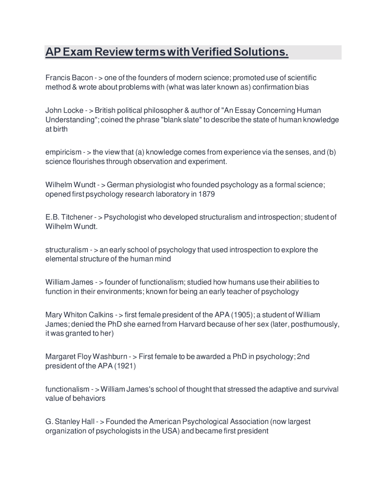 AP Psychology Exam Review: Key Terms and Concepts | Exams Applied ...