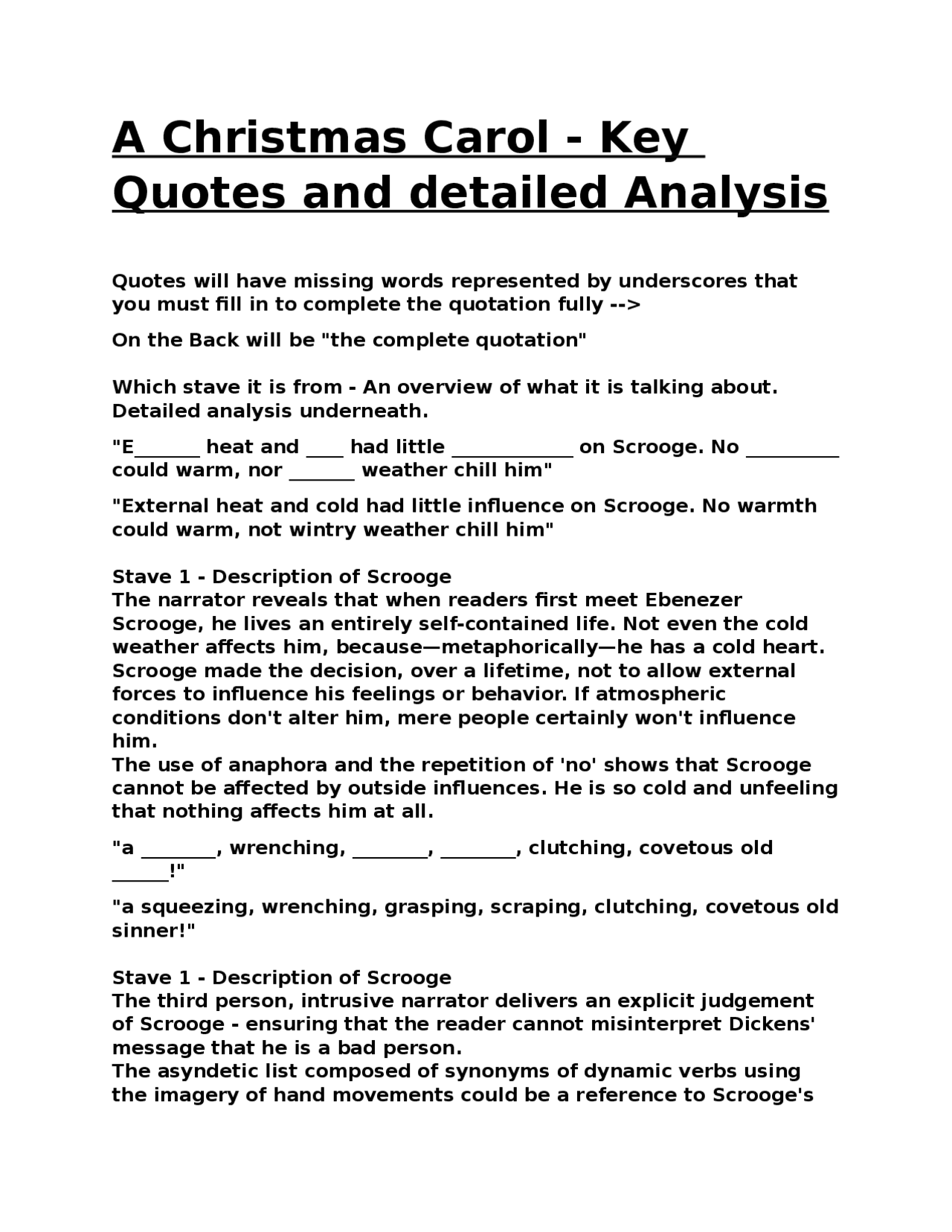 A Christmas Carol: Key Quotes & Analysis (Study Guide) | Exams Biology ...