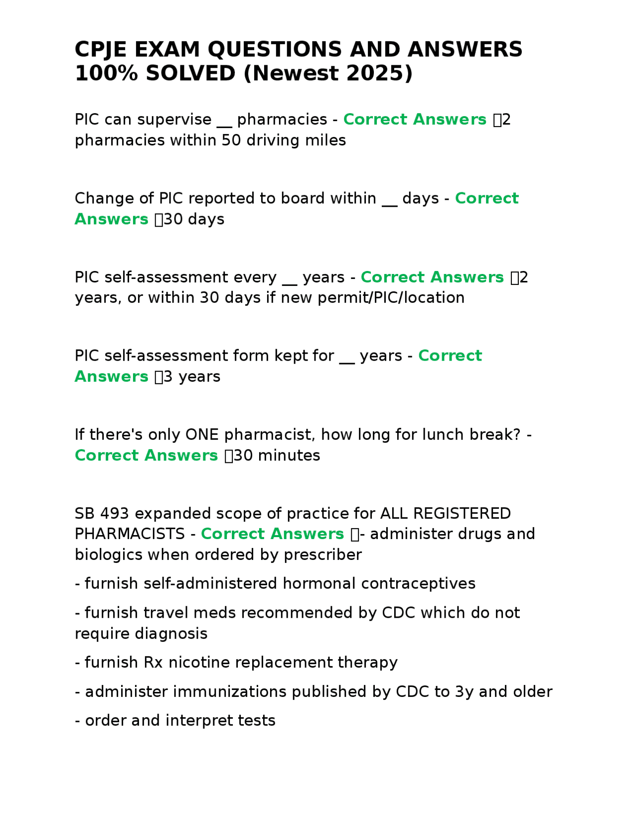 CPJE EXAM QUESTIONS AND ANSWERS 100% SOLVED (Newest 2025) | Exams ...