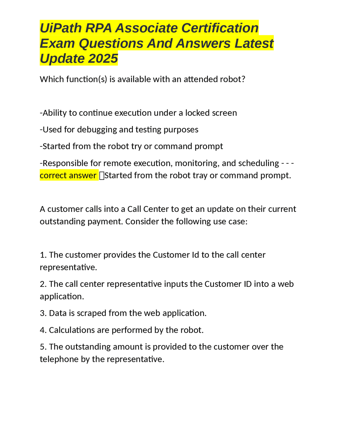 UiPath RPA Associate Certification Exam Questions and Answers | Exams ...