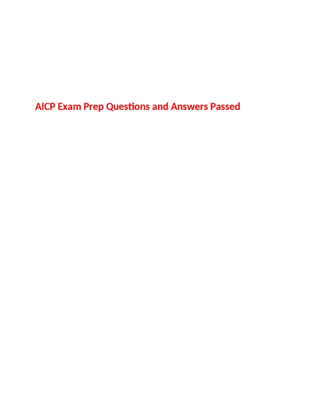 AICP Exam Prep Questions and Answers: Urban Planning and Development ...