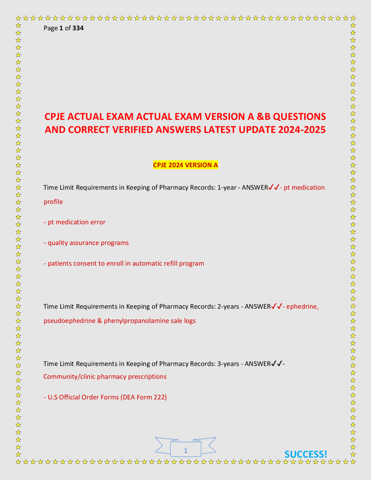 CPJE Exam Questions and Answers: Pharmacy Practice in California ...