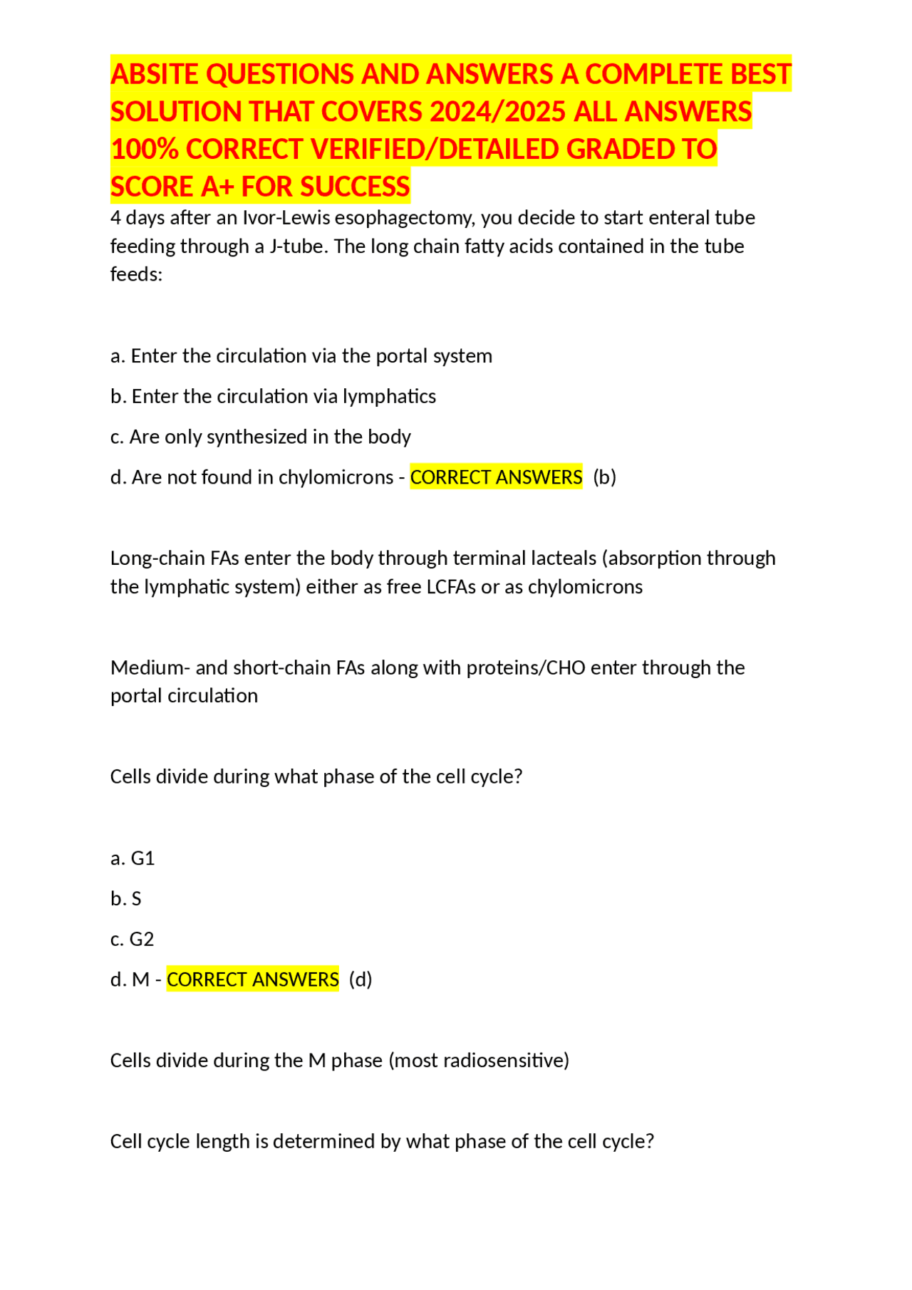 ABSITE Questions and Answers: A Comprehensive Guide for Medical ...