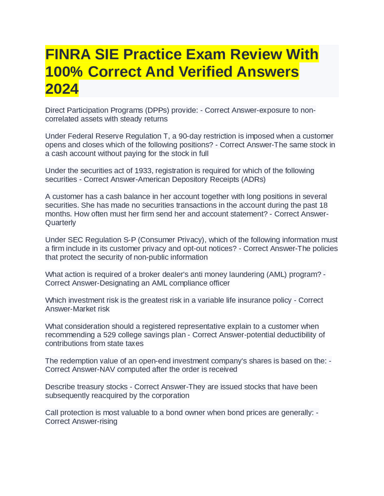 FINRA SIE Practice Exam Review: 2024 Edition | Exams Advanced Education ...