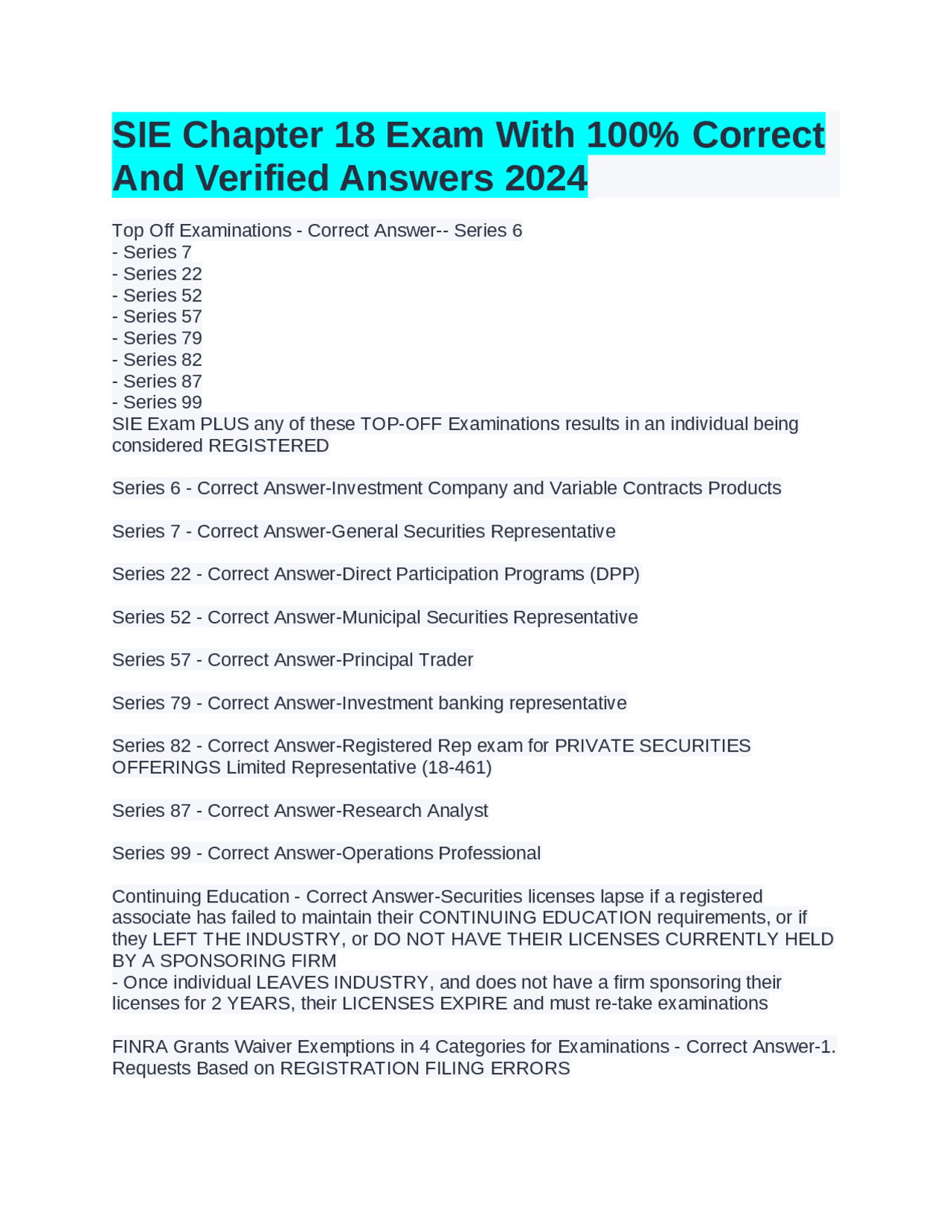 SIE Exam Guide: Registration & Continuing Education | Exams Advanced ...