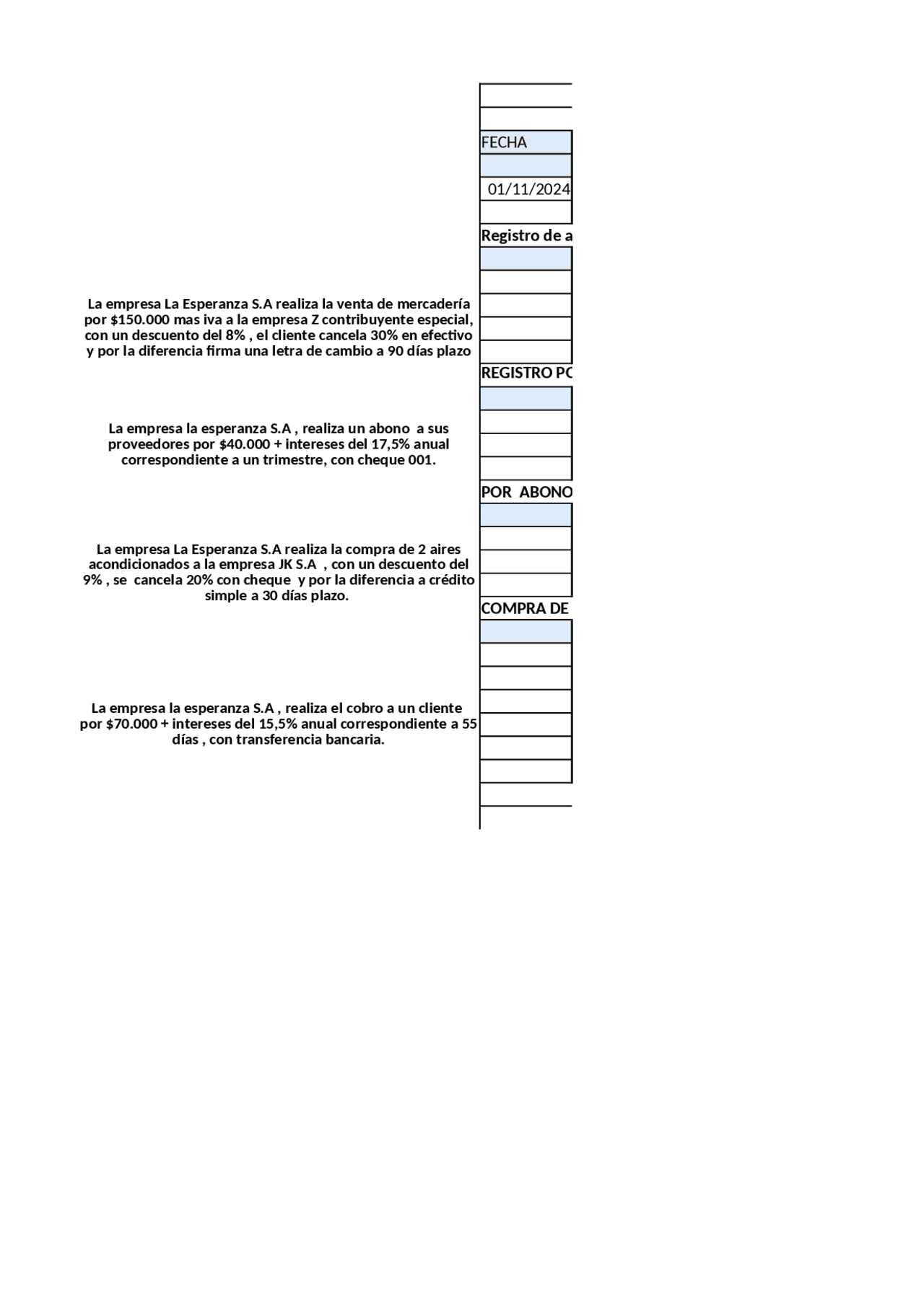 CONTABILIDAD LIBRO DIARIO | Ejercicios de Contabilidad | Docsity