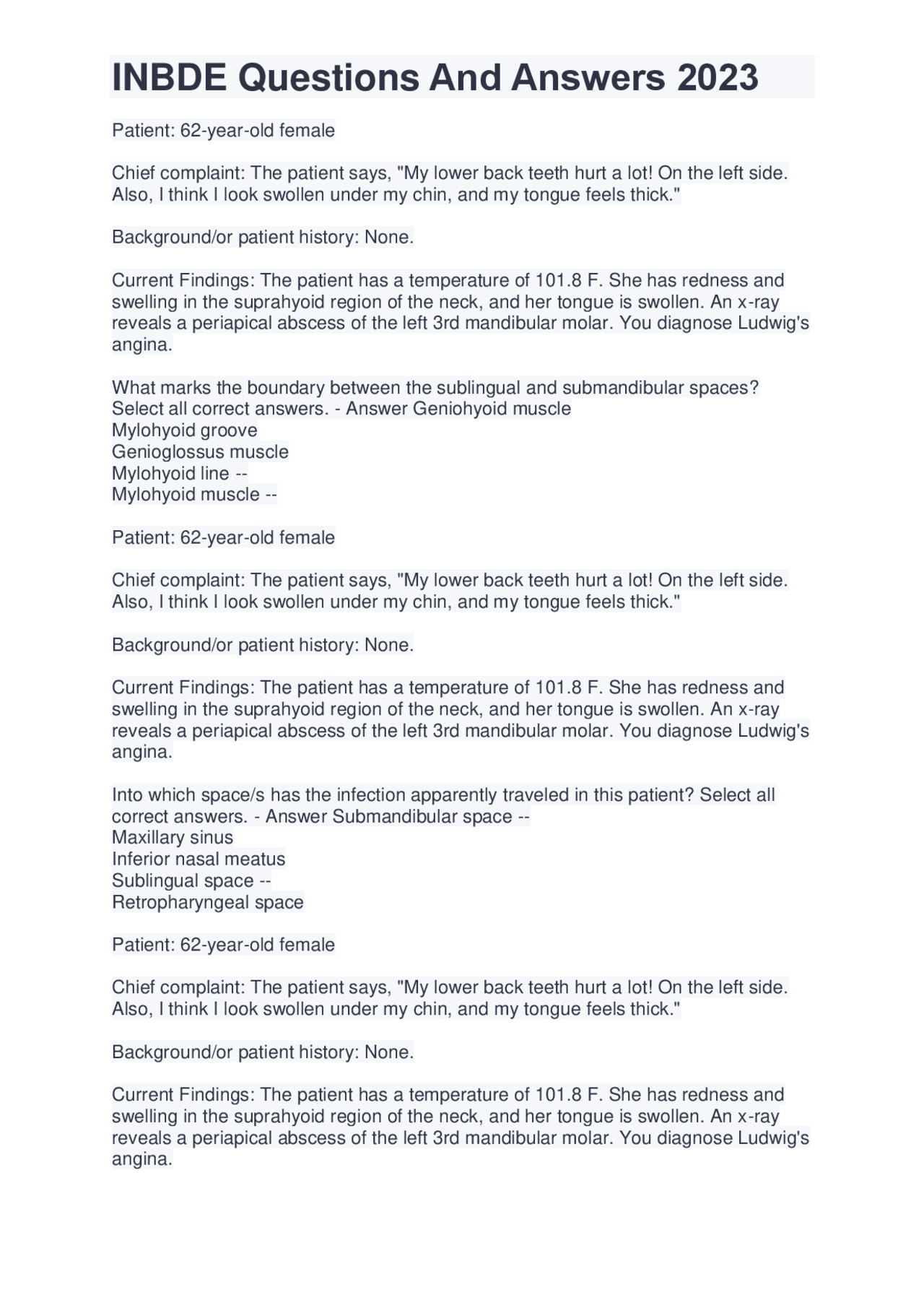 INBDE Questions and Answers 2023: A Comprehensive Guide to Dentistry ...