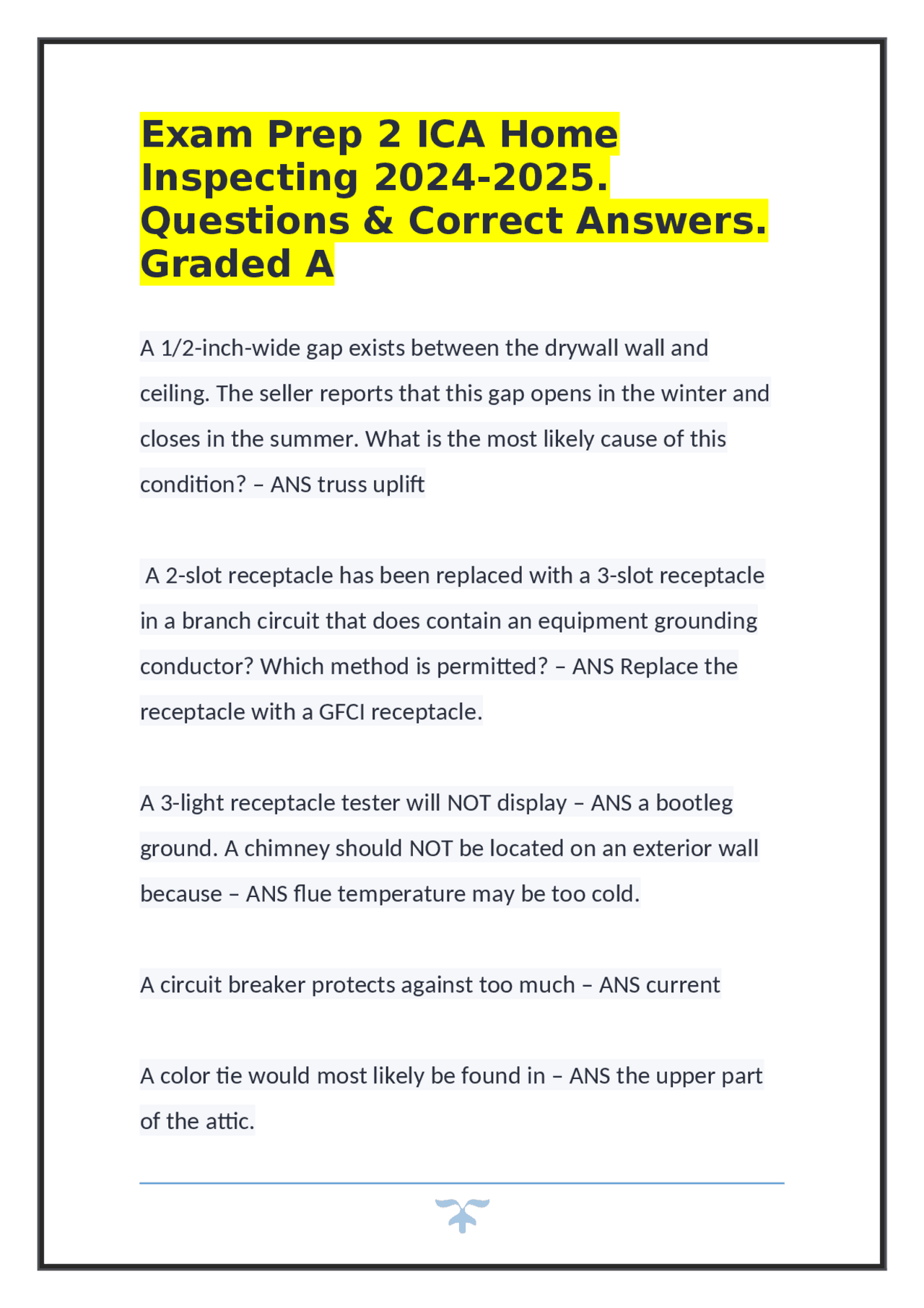 Home Inspection Exam Prep: Questions and Answers | Exams Real Estate ...