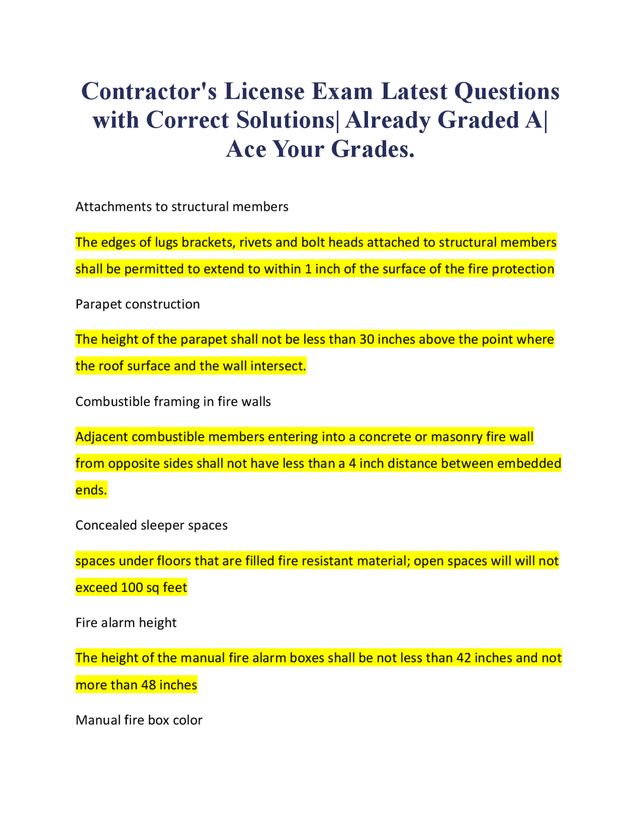Contractor's License Exam: Building Code Requirements and Solutions ...