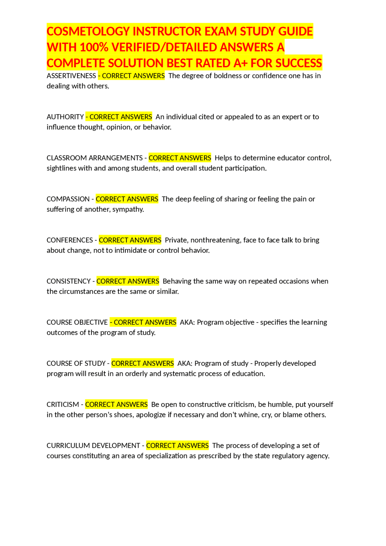 Cosmetology Instructor Exam Study Guide: Comprehensive Guide with ...