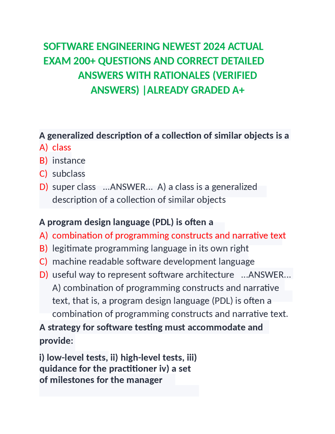 Software Engineering Exam Questions and Answers: 200+ Questions with Detailed Rationales | Exams ...
