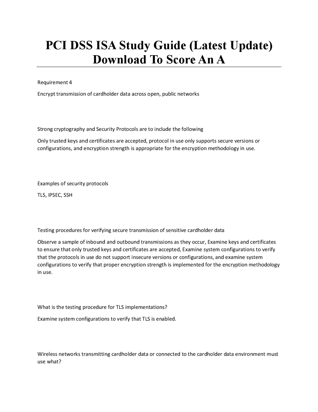 PCI DSS ISA Study Guide: Requirement 4 - Encrypting Cardholder Data ...