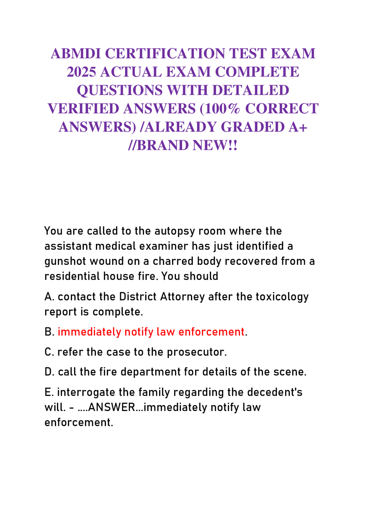 ABMDI CERTIFICATION TEST EXAM 2025 ACTUAL EXAM COMPLETE QUESTIONS WITH ...