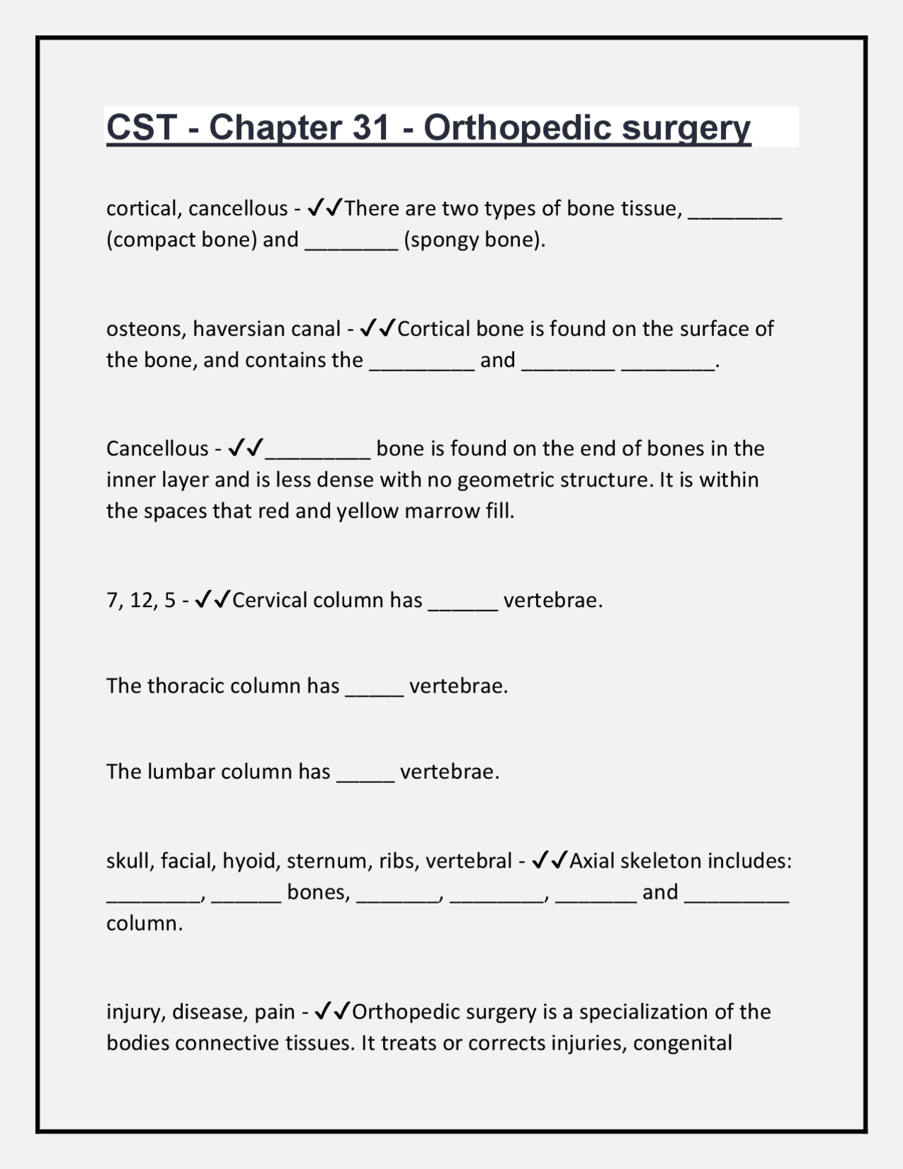 Orthopedic Surgery: Anatomy, Procedures, and Implants - Study Guide ...