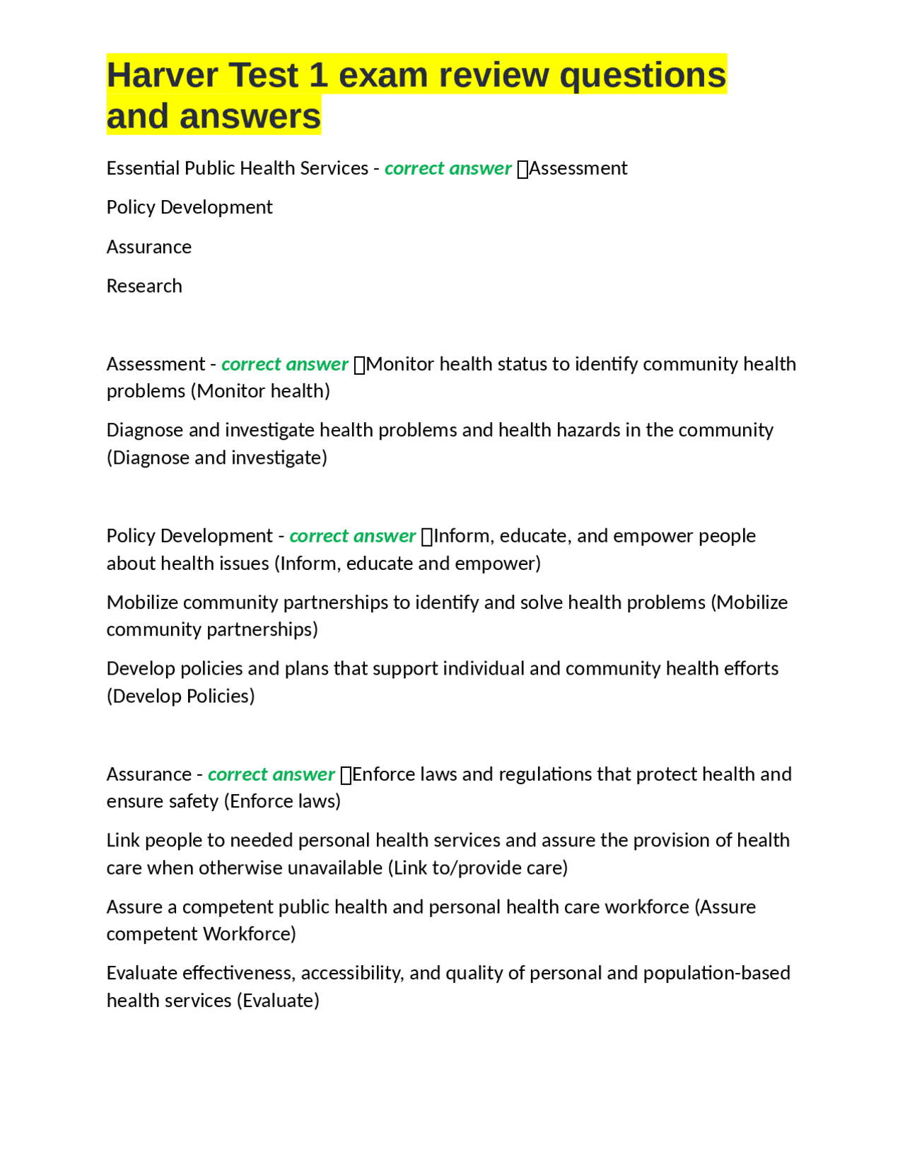Public Health Exam Review: Essential Services, Research, and Ethics ...