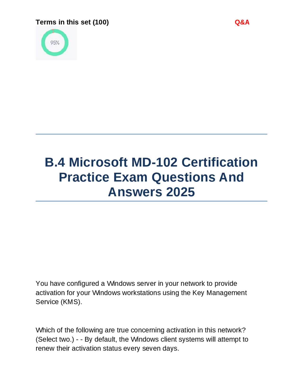 Microsoft MD-102 Certification Practice Exam Questions and Answers 2025 ...