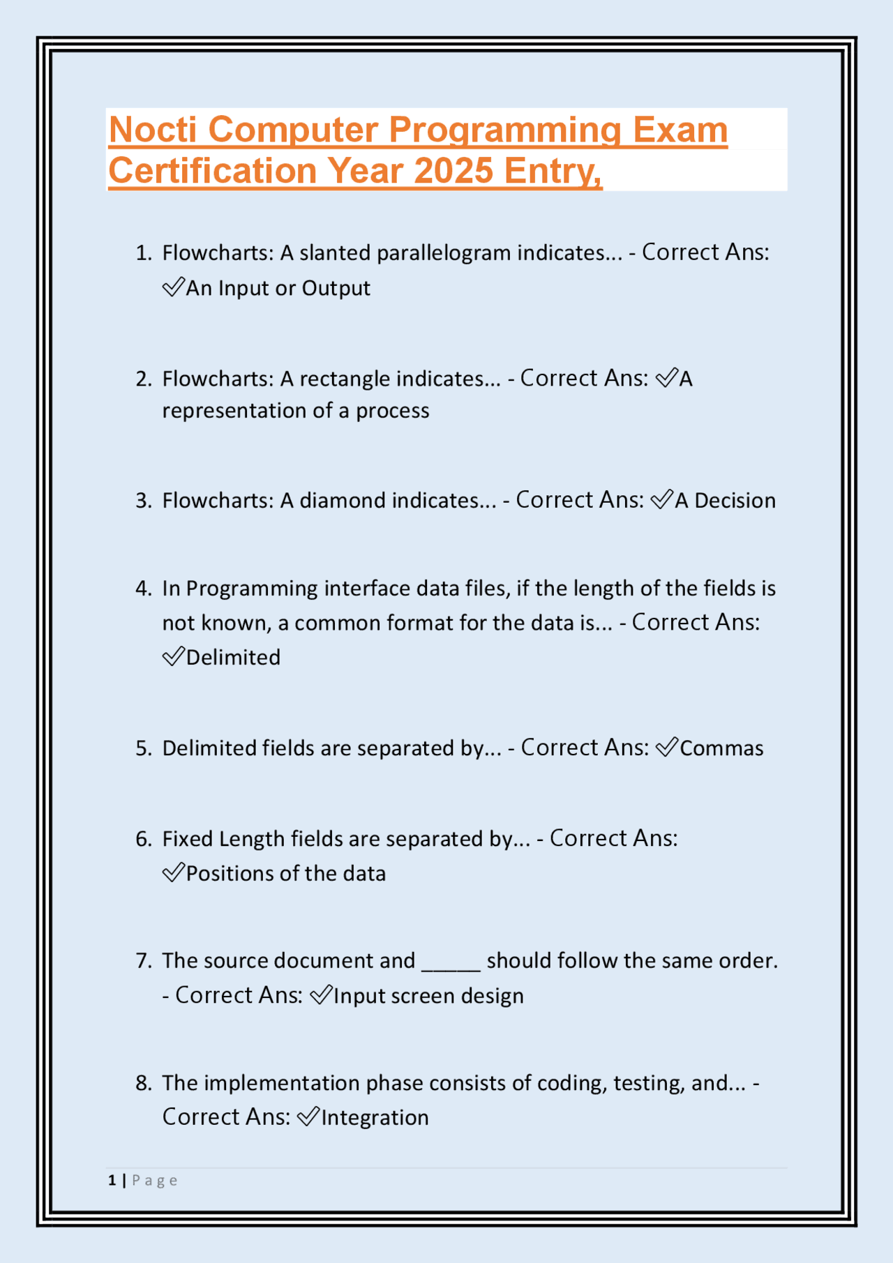 Nocti Computer Programming Exam: Certification Year 2025 Entry | Exams Computer Engineering and ...