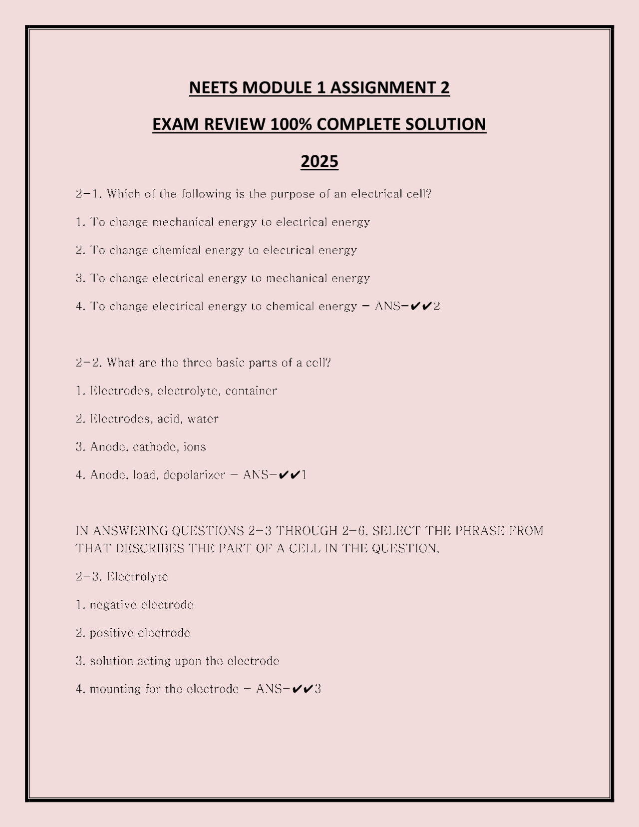 NEETS MODULE 1 ASSIGNMENT 2 EXAM REVIEW 100% COMPLETE SOLUTION 2025 ...