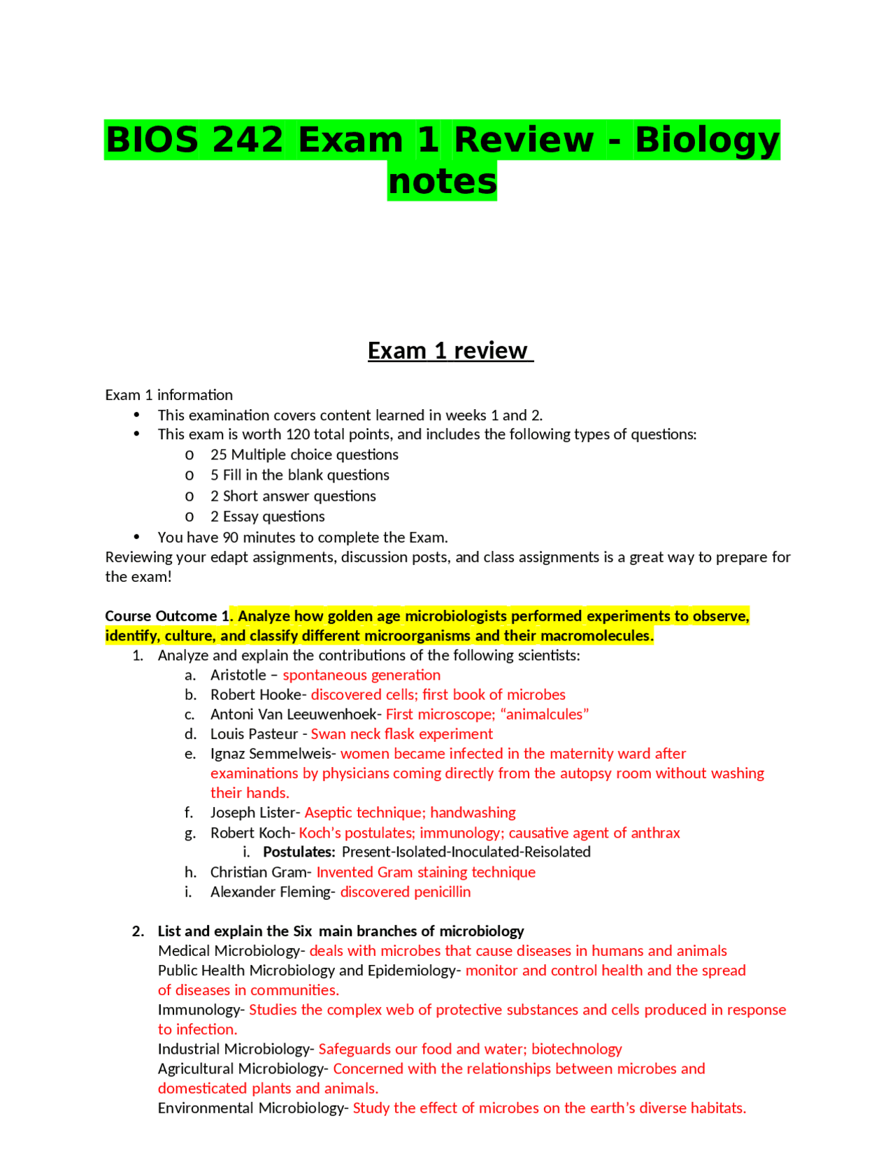 Microbiology Study Guide: Key Concepts and Scientists | Study Guides ...