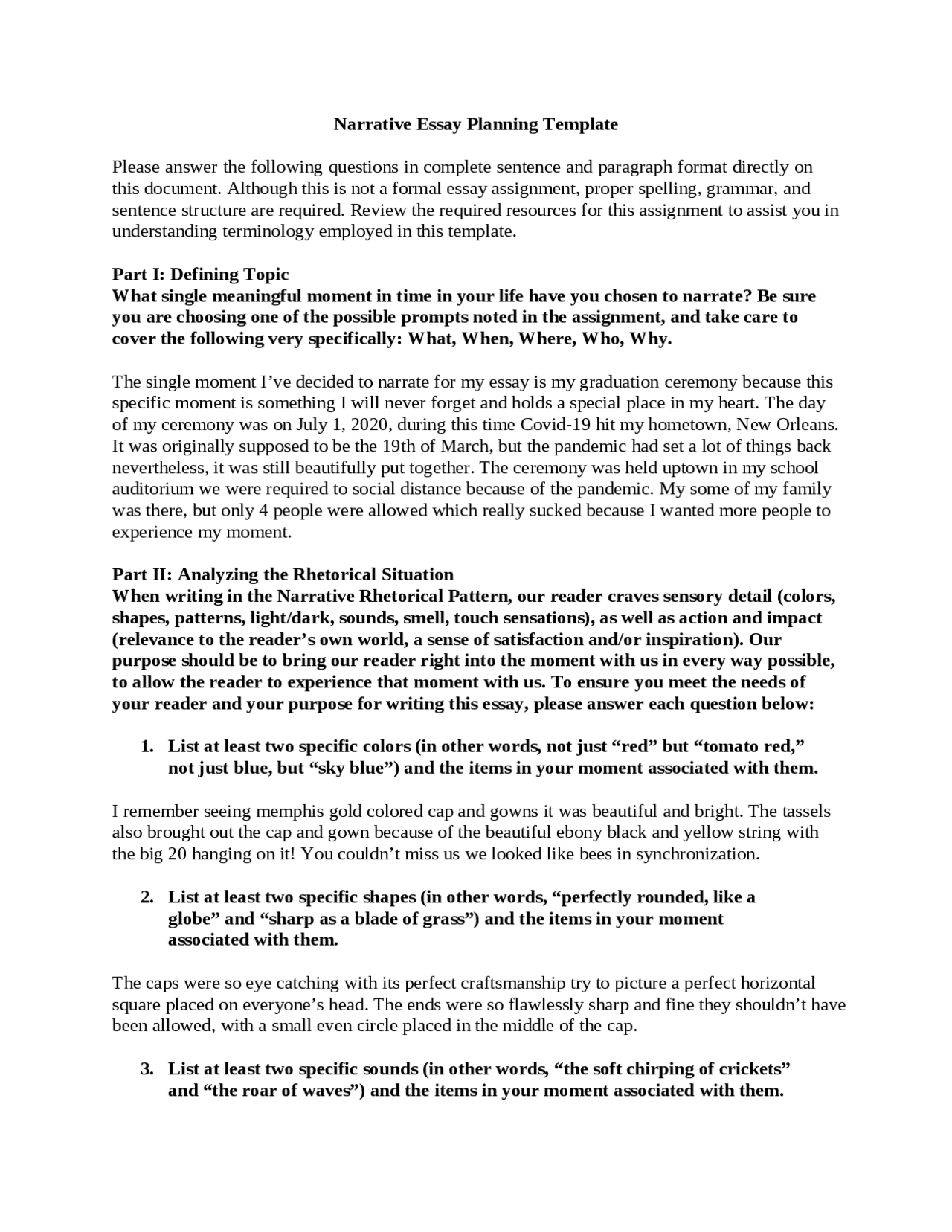 Narrative Essay Planning Template: A Guide to Crafting a Meaningful ...