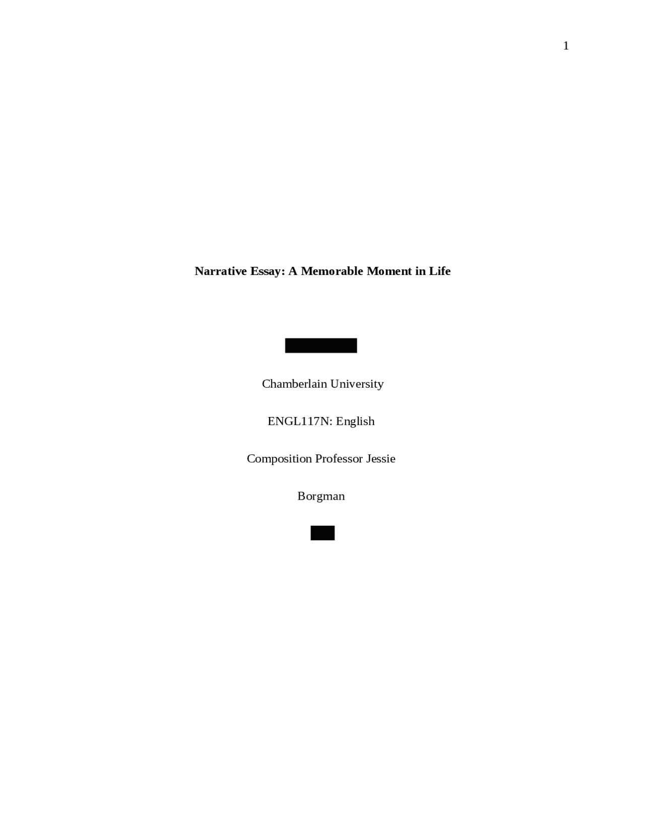 ENGL 117 Week 2 Assignment; Narrative Essay | Assignments English ...