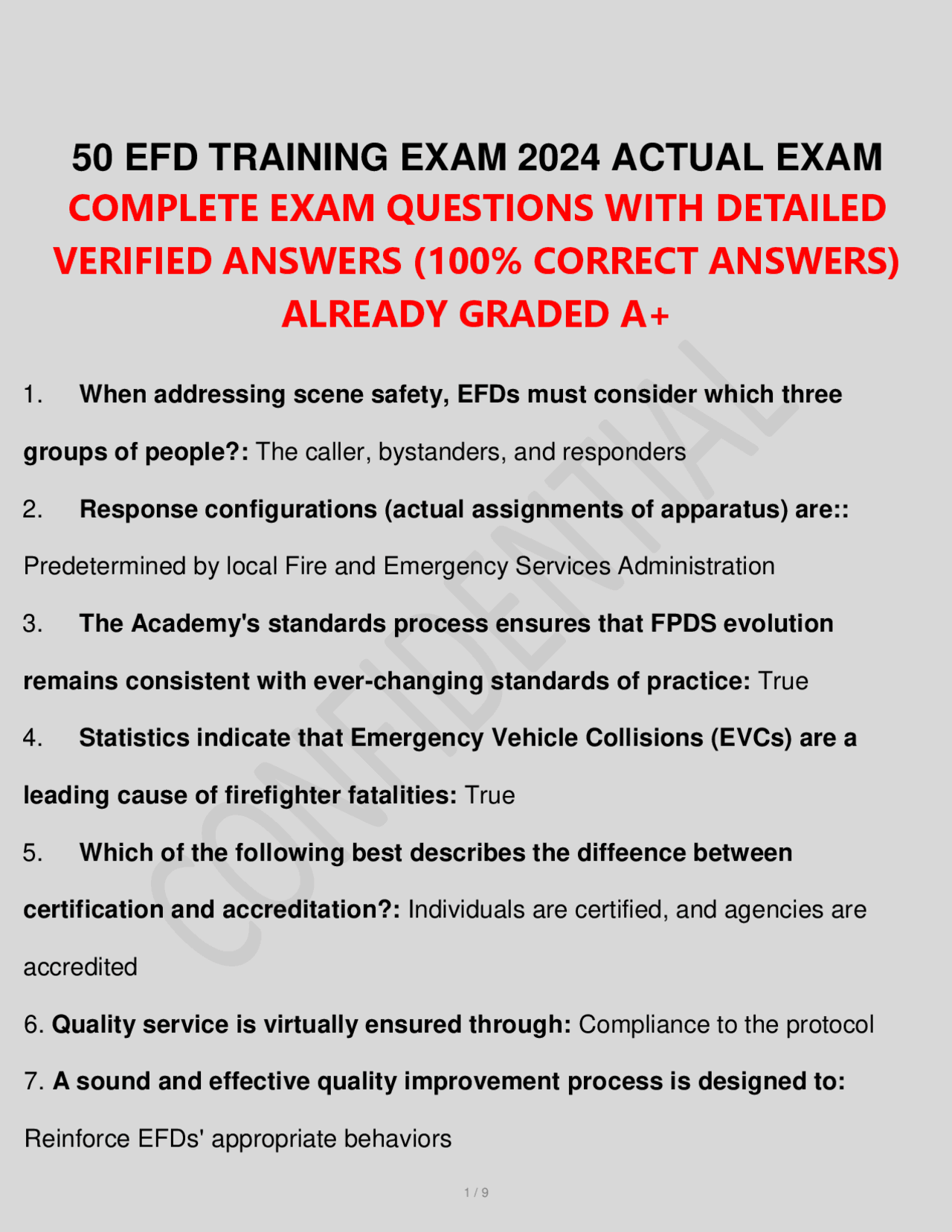 50 EFD TRAINING EXAM 2024 ACTUAL EXAM COMPLETE EXAM QUESTIONS WITH ...