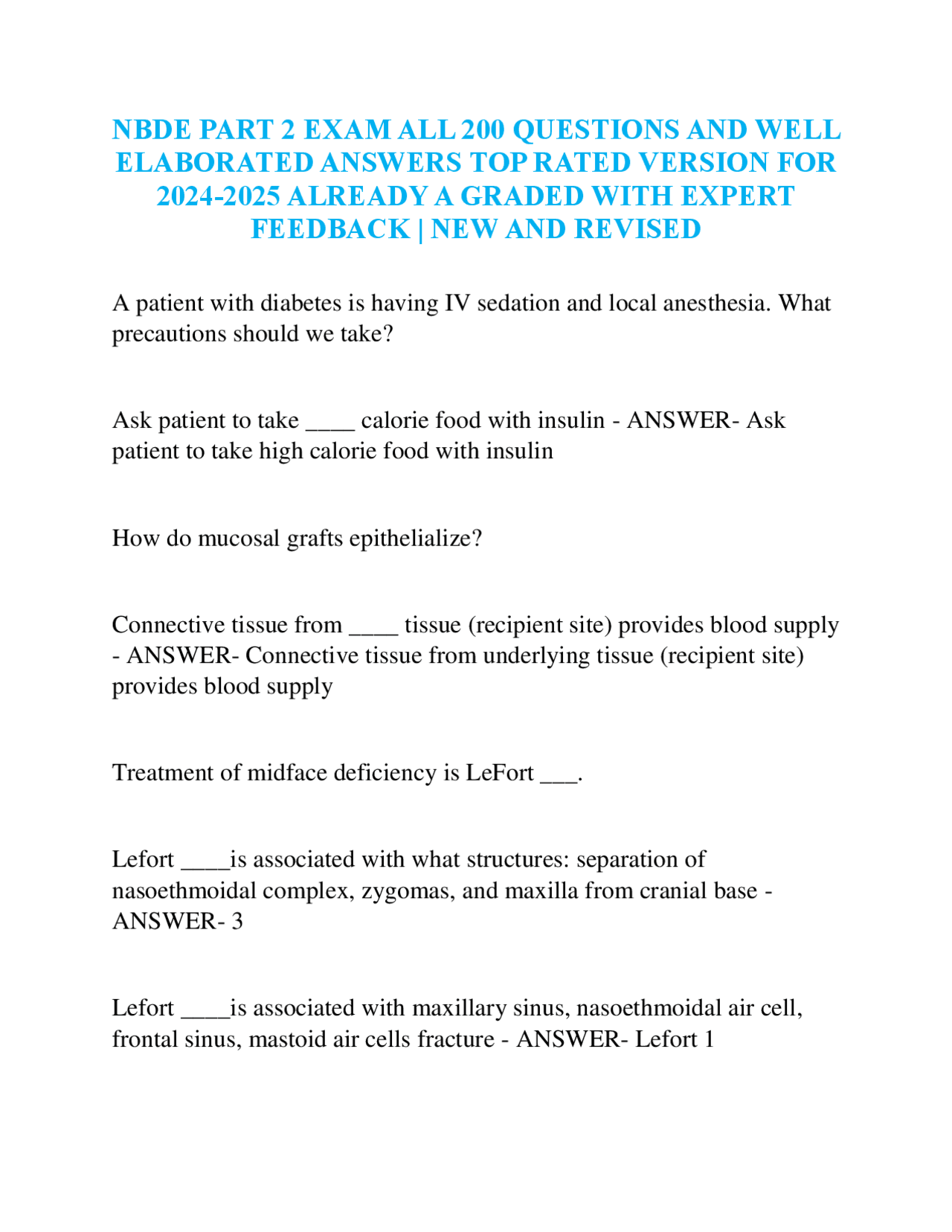 NBDE Part 2 Exam Questions and Answers: A Comprehensive Review for 2024 ...