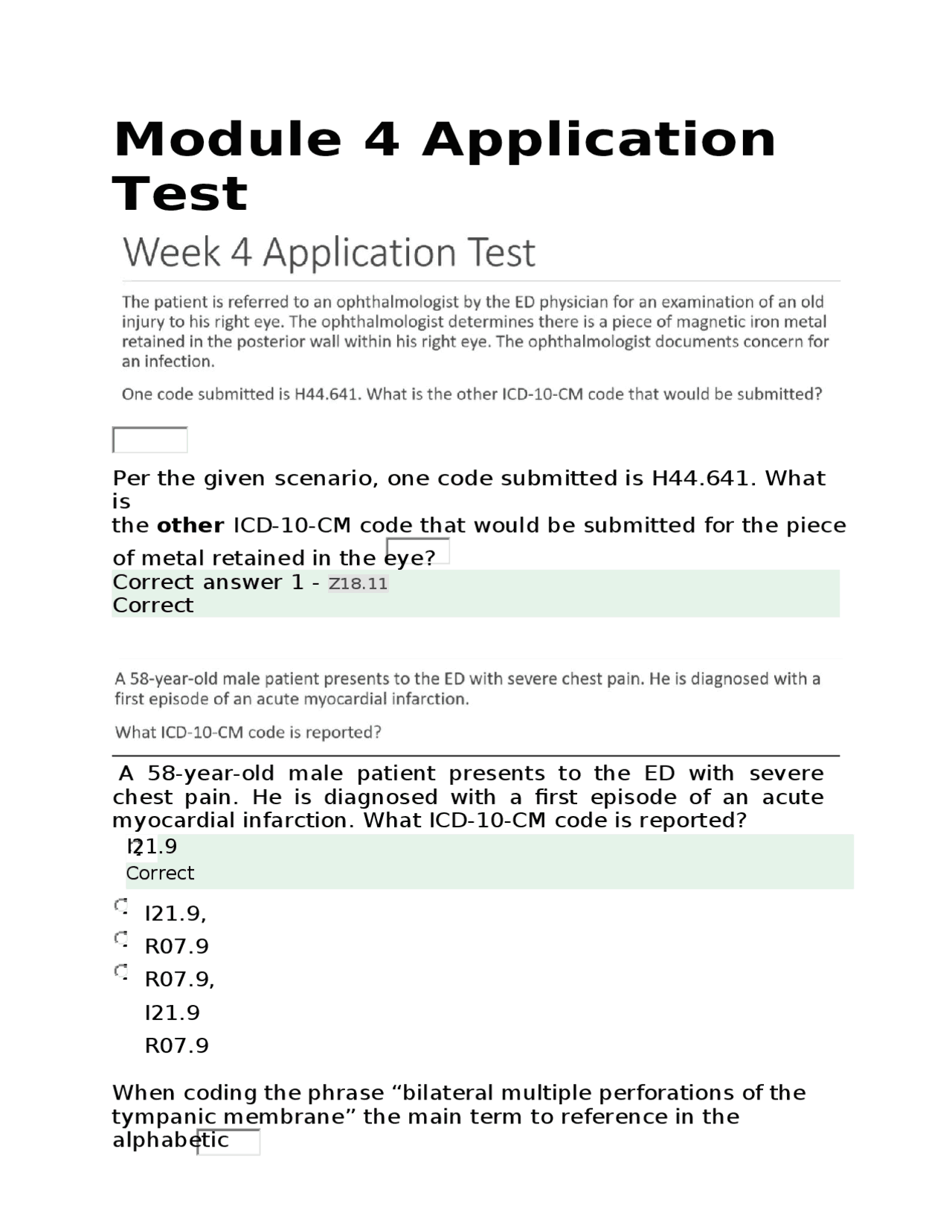 ICD-10-CM Coding Practice: Medical Scenarios and Answers | Assignments ...
