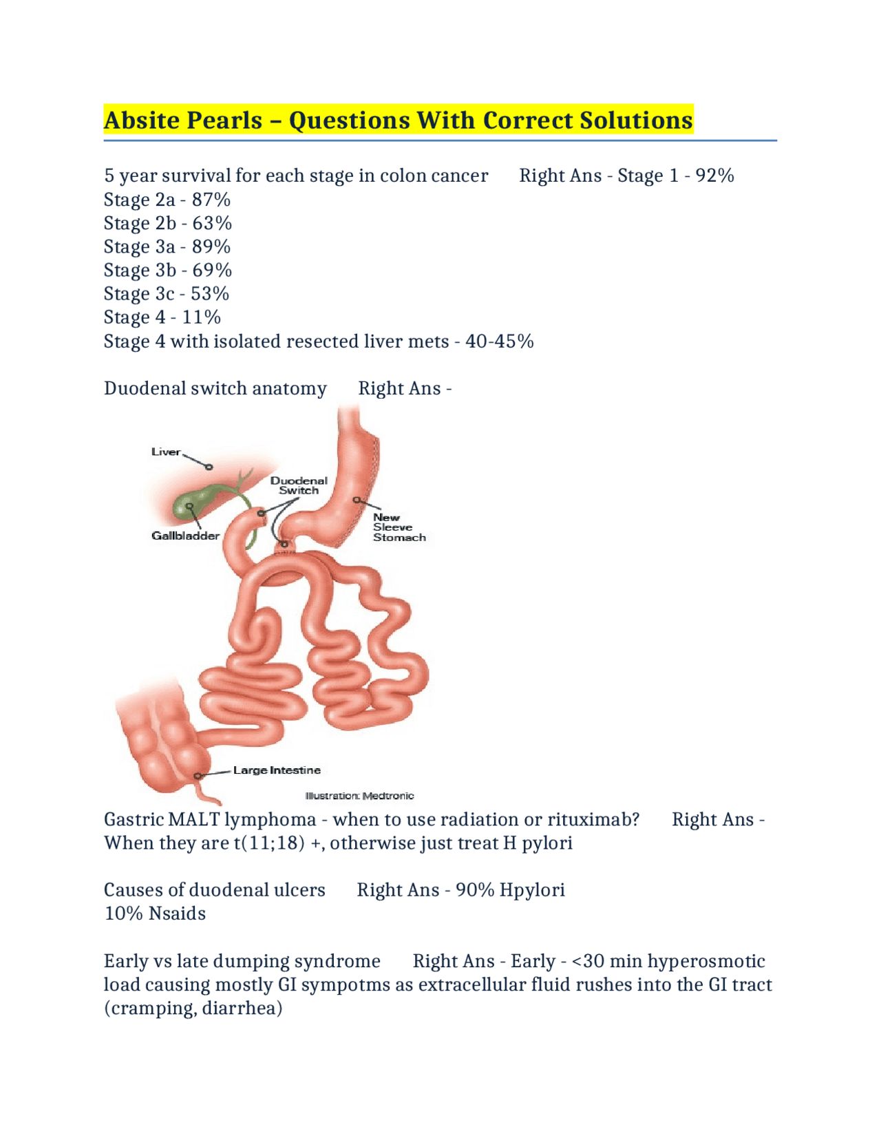 Absite Pearls - Questions and Answers for Medical Professionals | Exams ...