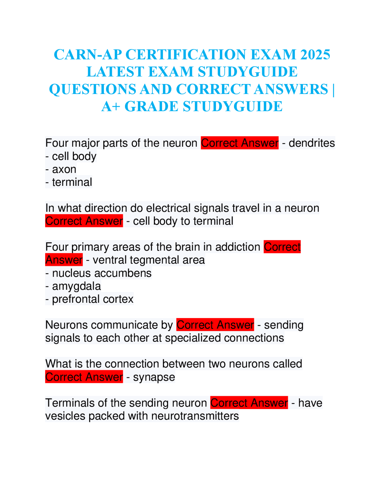 Carn Ap Certification Exam 2025 Study Guide Questions And Answers