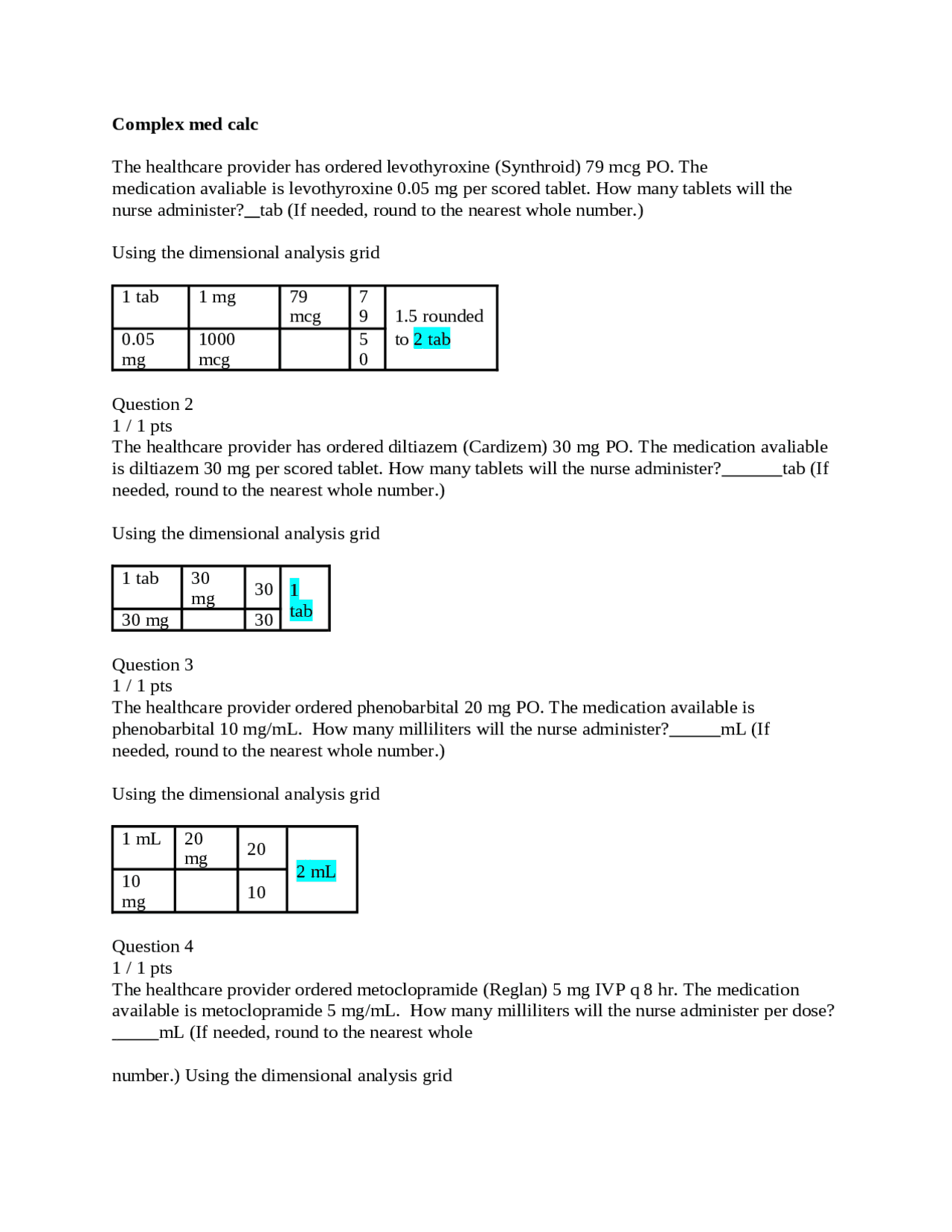 Medical Calculations Exercises: Dosage and Infusion Rate Problems ...
