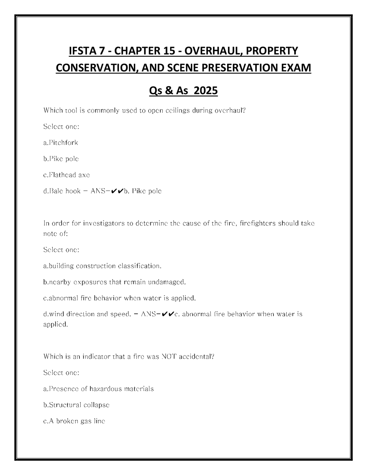 IFSTA 7 - CHAPTER 15 - OVERHAUL, PROPERTY CONSERVATION, AND SCENE ...