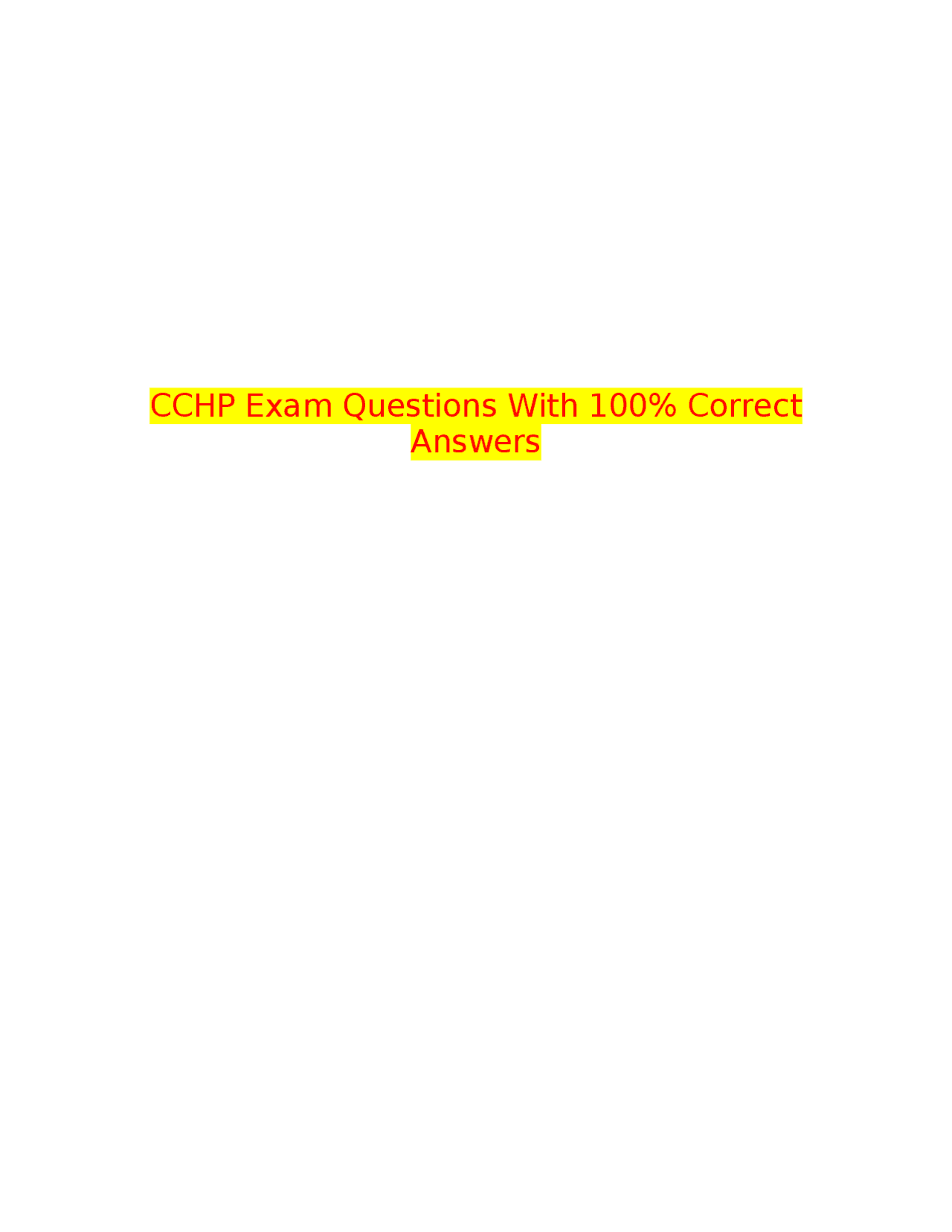 CCHP Exam Questions and Answers: Healthcare in Correctional Settings ...