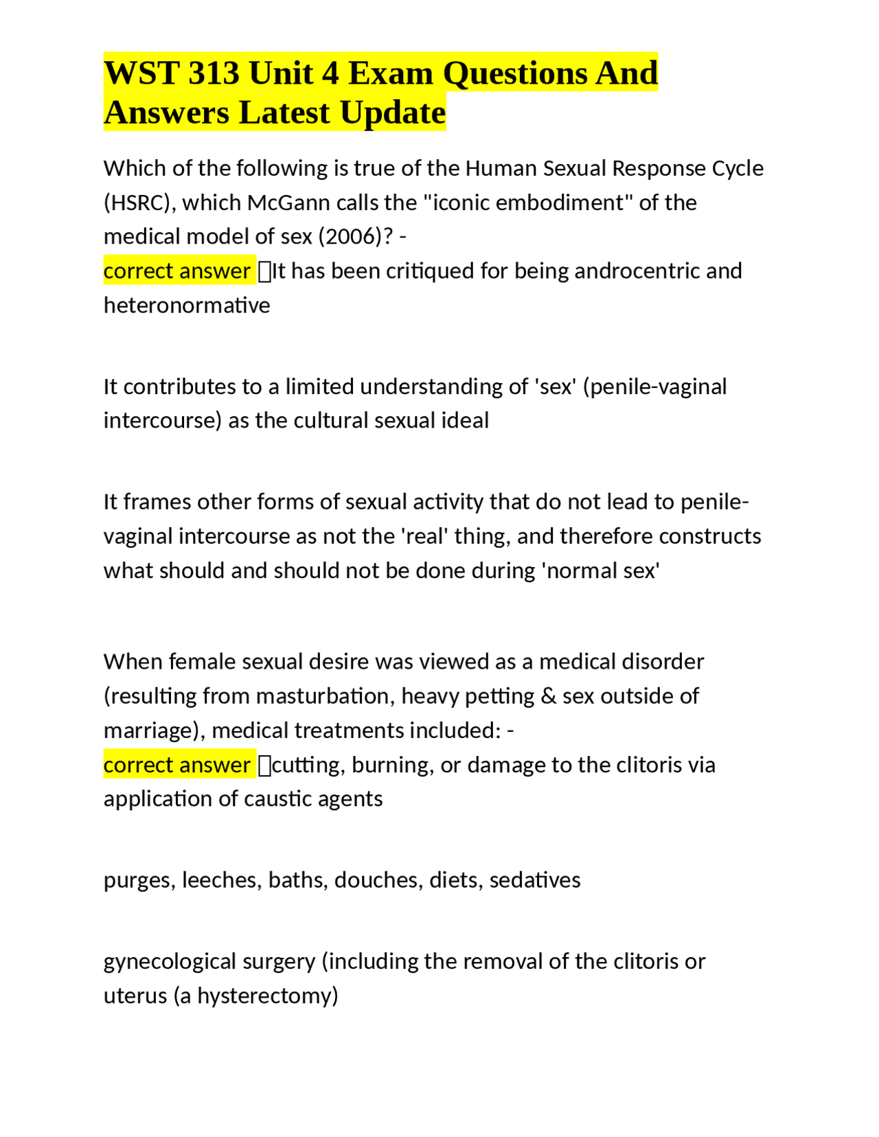 WST 313 Unit 4 Exam Questions And Answers Latest Update | Exams Human ...
