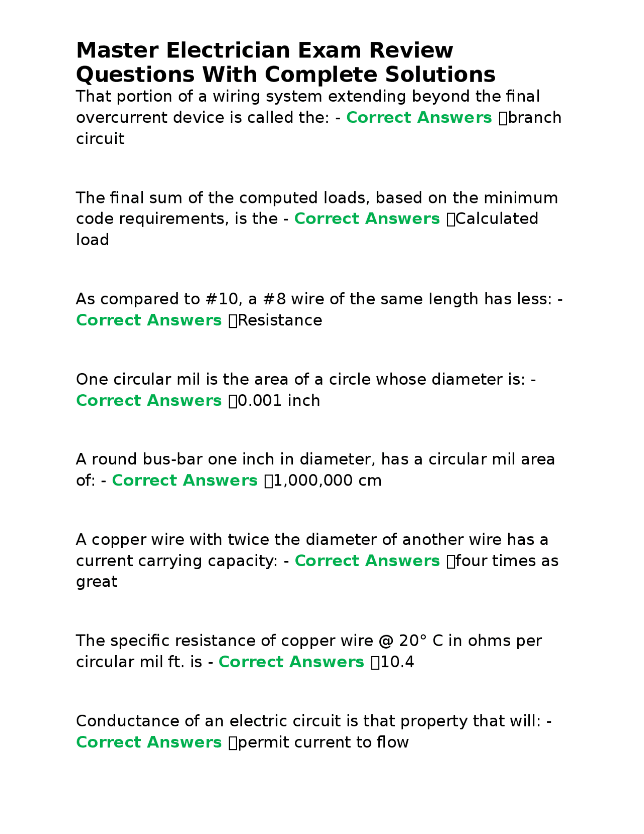 Master Electrician Exam Review: Questions and Answers | Exams Nursing ...
