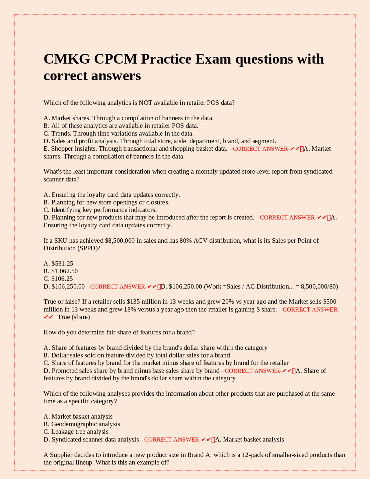 Cmkg Cpcm Practice Exam Questions And Answers Exams Workplace Safety