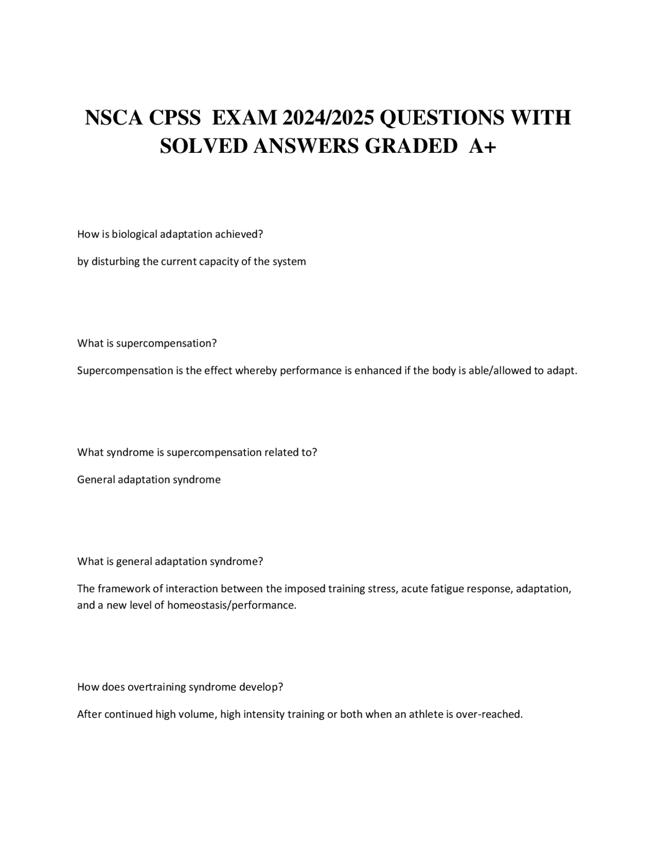 NSCA CPSS Exam 2024/2025 Questions and Answers: A Comprehensive Guide ...